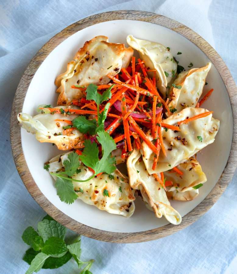 Chicken Gyoza with Moroccan Spice and Carrot Salad | SUMM! Recipes for